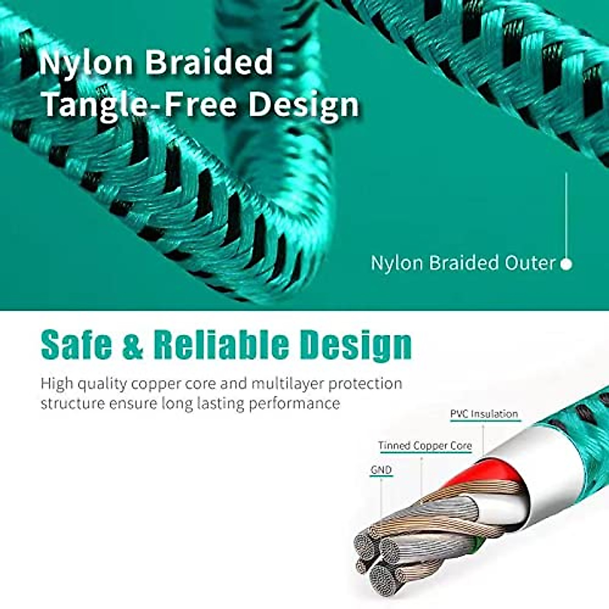 iPhone Lightning Charger Cable 10FT [MFi Certified] Right Angle 90 Degree Nylon Braided Charging Cord Extra Long for iPhone 12/12pro/11/11pro/XS MAX/XR/8/7（3Pack）