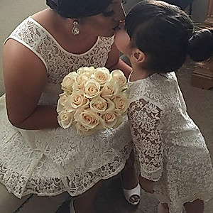 Cutiego Rustic Flower Girl Dress (2T, White)