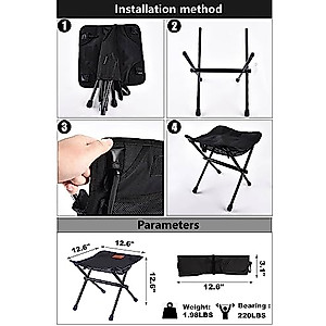 AnYoker Camping Chair, Portable Folding Chair, Beach Chair, Lightweight Hiking Chair,Compact Chair（Black/2pack）