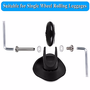 OwnMy 43mm x 18mm Luggage Suitcase Replacement Wheels, Rubber Swivel Caster Wheels Bearings Repair Kits, A Set of 4