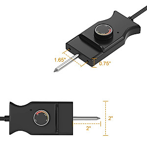 AJinTeby Universal Electric Smoker and Grill Heating Element with Adjustable Thermostat Cord Controller for Masterbuilt Smokers & Turkey Fryers, 1500 Watts Higher Heat