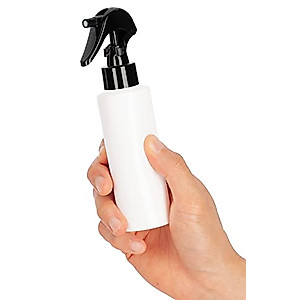 JUVITUS 4 oz / 120 ml White Refillable Plastic Cylinder Squeeze Bottle with Black Trigger Sprayer - 12 PACK