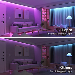 Lepro 65.6ft LED Strip Lights, Ultra-Long RGB 5050 LED Strips with Remote Controller and Fixing Clips, Color Changing Tape Light with 12V ETL Listed Adapter for Bedroom, Room, Kitchen, Bar(32.8FTX 2)
