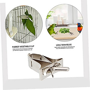 ORFOFE 6 Pcs Food Tongs Parrot Cage Food Clips Bird Foraging Toy Pet Supply Bird Vegetable Clip Hamster Feeder Clips Hamster Food Holder Clips Bird Cage Food Clips Silver Stainless Steel