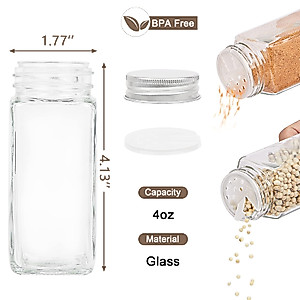 zunmial 24 Pcs Spice Jars with label and organizer,Spice Drawer Organizer with Spice Jars,Spice Rack Organizer for Drawer,Spice Drawer Organizer with Jars and Labels,Seasoning Organizer