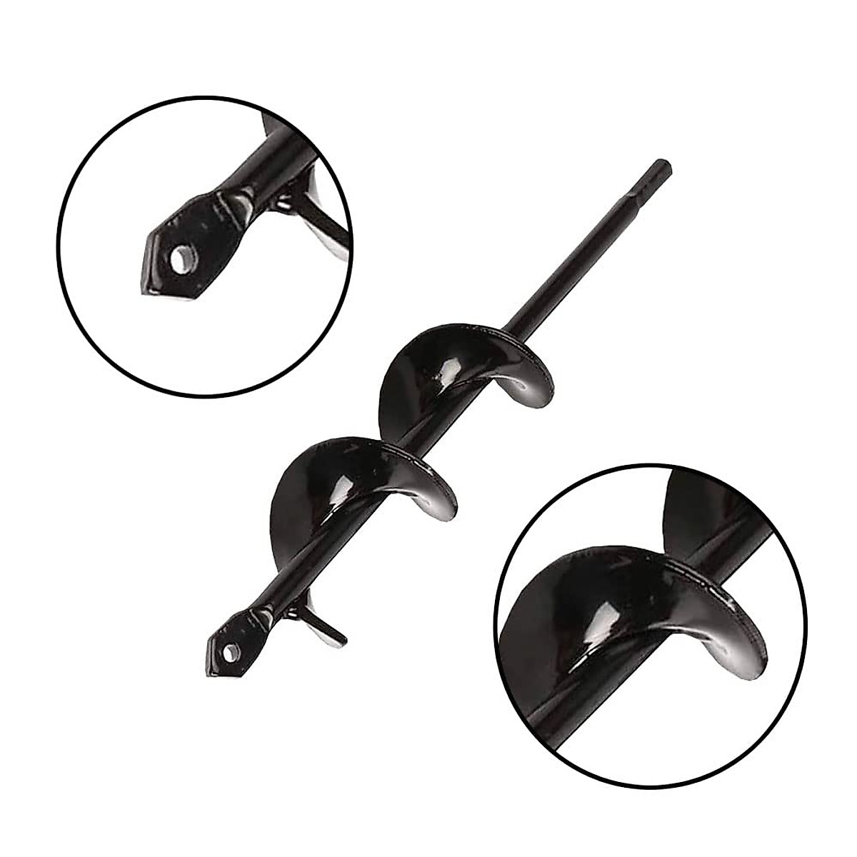Ljliudu 1.6X8.7 &4 x 12 inch Auger Drill Bit fot Planting, Garden Plant Auger for 3/8 inch Hex Drive Drill, Black