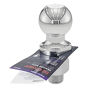CURT 40037 Chrome Trailer Hitch Ball, 7,500 lbs, 2-Inch Diameter, 1 x 2-1/8-Inch Shank
