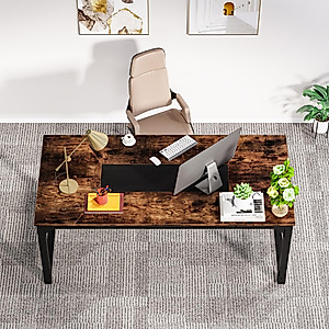 LITTLE TREE 70.9 Inch X Large Executive Office Computer Desk, Brown