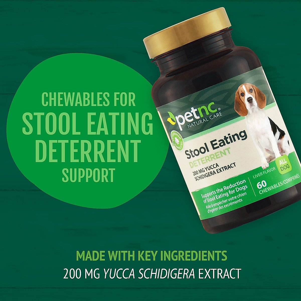 PetNC Natural Care Stool Eating Deterrent Chewables for Dogs, 60 Count