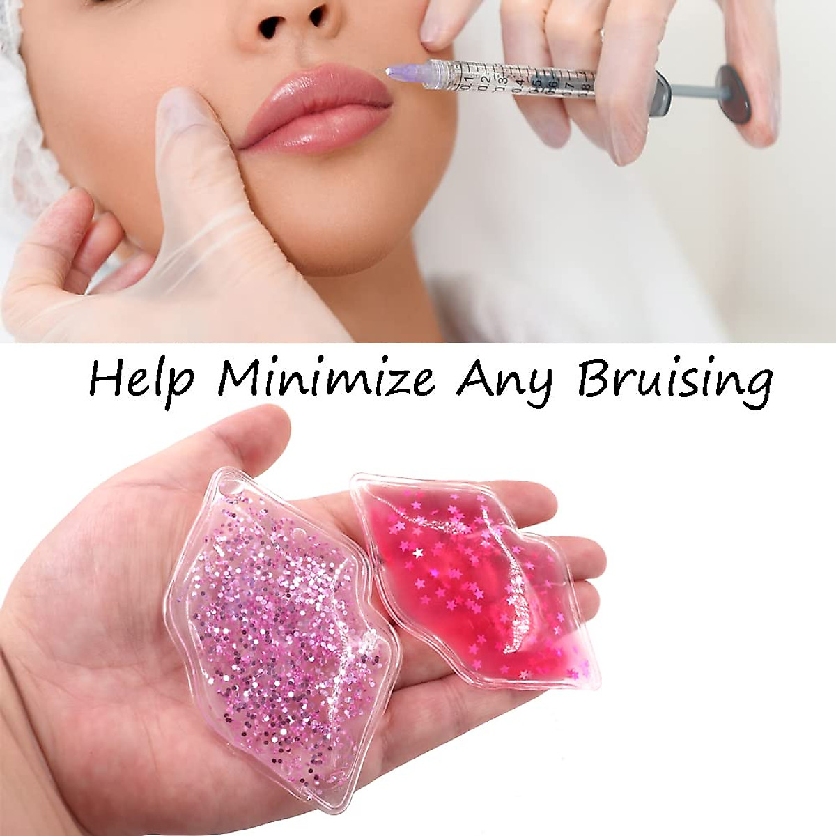 Ice Pack for Lip Filler, Lip Ice Pack Bulk Small Ice Pack for Mouth, Injections, Injuries, Bruises (5 Pack (Different Color))