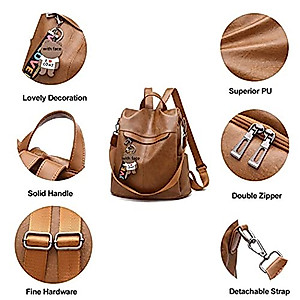 NAITOKE Women Backpack Purse PU Leather Anti-theft Lightweight Ladies Travel Backpack,B0298 yellow