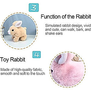 Rowlinnsky Interactive Bunny Toys for Kids, Bunny Toys Educational Interactive Toys Bunnies Can Walk and Talk, Interactive Bunny Toys for Kids, Plush Stuffed for Children Kids Gift (1pc pink)