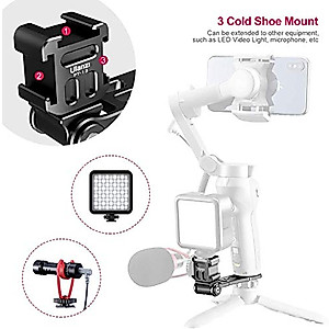 Osmo Mobile 4 Mount, PT-13 Camera Bracket Tripod Cold Shoe Mount for Mic Light Stand Compatible with DJI Osmo Mobile 3 4 Zhiyun Smooth 4 q q2 Moza Mini s Hohem isteady Gimbals Stabilizer