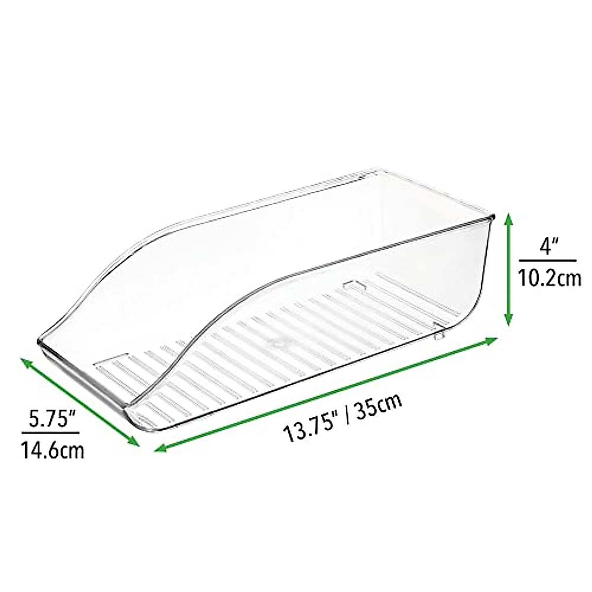 mDesign Long Plastic Soda Can Dispenser Storage Organizer Container Bin for Kitchen Pantry, Countertop, Cabinet, Refrigerator, Freezer, Hold Canned Food, Soup, Water, Ligne Collection, Clear