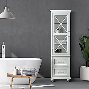 Teamson Home Dawson Wooden Storage Cabinet, Standard, Linen Tower