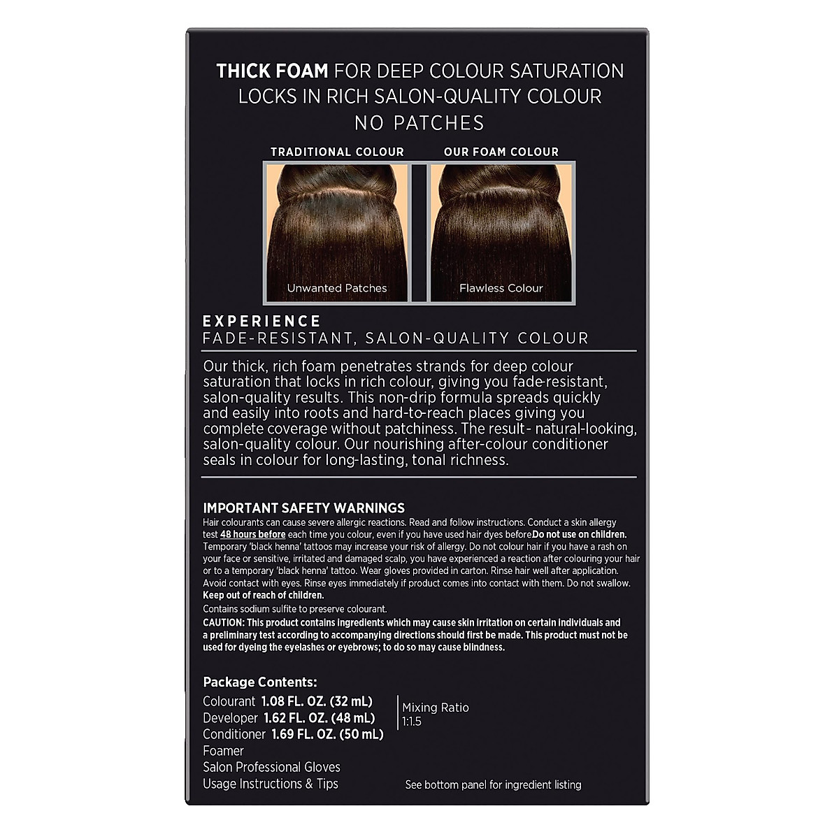 John Frieda Precision Foam Colour, Medium Natural Brown 5N, Full-coverage Hair Color Kit, Anti-Fade Gray Coverage, Deep Color Saturation Hair Dye, 1 Application