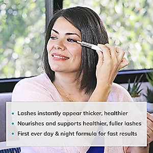 Lash24 by Hair La Vie | Eyelash Growth Serum - 2 Month Supply | Dual Formula Treatment with AM Primer & PM Lash Boost | Promotes Long, Voluminous Lashes 24 Hours a Day