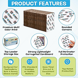 Hobby Armor Trading Card Shipping Protectors 3.5" x 4.5" - Premium Cardboard Inserts Card Mailers - Precut Cardboard Sleeves for Trading Card Packaging - Cardboard Flats for Card Breakers - Box of 100