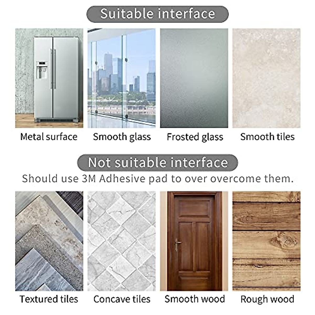 ROSELIFE Sticky Shower Shelf, Sticky Bathroom Basket, Bar Storage Tray, Maxload 13 lb, Punchless, Wall Mounted Storage Saver Rack for Home Kitchen, Bathroom Shower, Clear, Widen