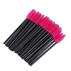 100PCS Disposable Eyelash Mascara Brushes for Eye Lashes Extension Eyebrow and Makeup(Rose)