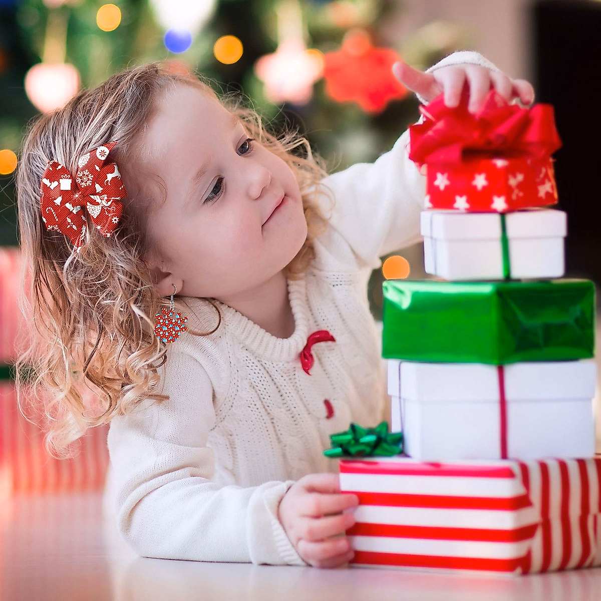 12 Pieces Christmas Faux Leather Sheets Christmas Pattern Synthetic Leather Sheets Glitter PU Faux Leather Fabric Sheets Santa Claus Printed Faux Leather Sheets for Handmade Crafts, 6.3 x 8.3 Inch