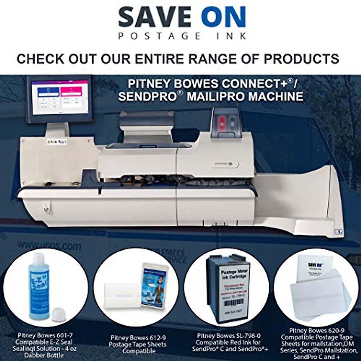 Save On Postage Ink Compatible PB 612-0 Postage Tape Sheets for use in DM200, DM200i Machines. 2 Tapes/Sheet 150 Sheets/Box