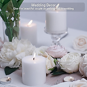 TRIRITE White Pillar Candles Set of 6,Unscented Pillar Candles Bulk-3x3 inch,210 Hours Long Burning Smokeless Pillar Candles, Perfect for Wedding,Parties, Spas, Home Gatherings and Dinner