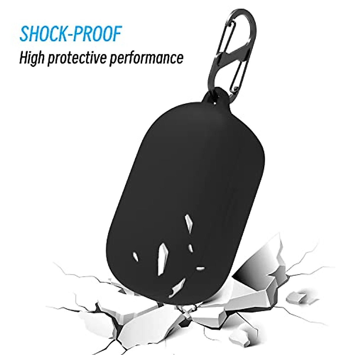 METEQI Silicone Protective Cover Case Compatible with Bose QuietComfort Earbuds (Dark Black)