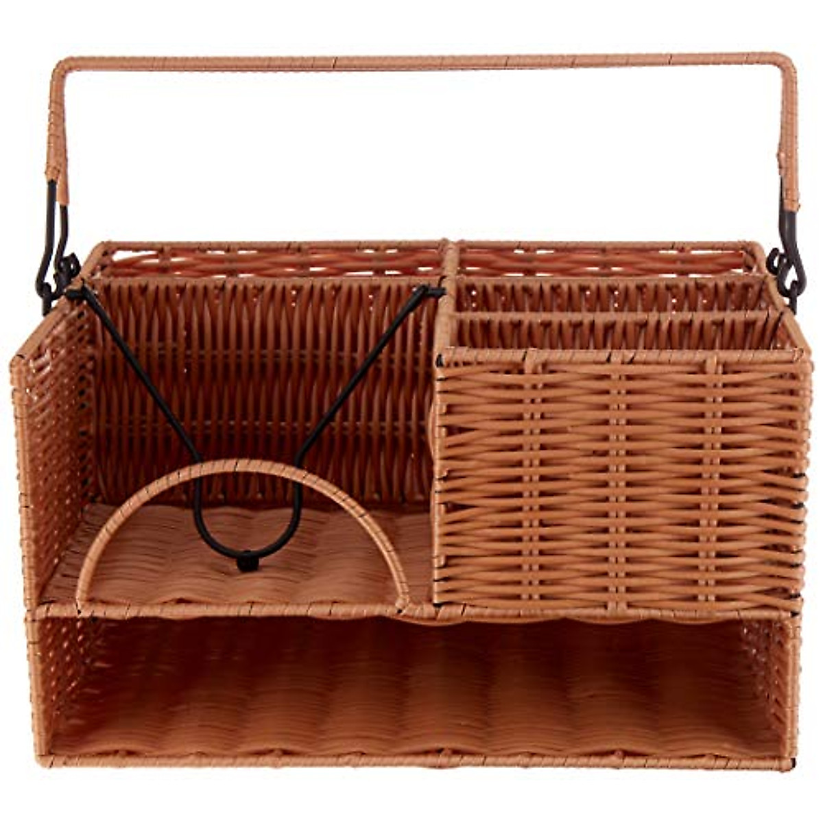 KOVOT Poly-Wicker Tabletop Cutlery Organizer | Woven Polypropylene | Measures 13.5" x 11" x 7.5"