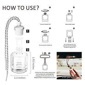 Car Air Freshener Hanging, Essential Oil Diffuser for Car, Car Air Freshener Cute, Long Lasting Air Freshener for Car, Car Fresheners for Women, Made in USA