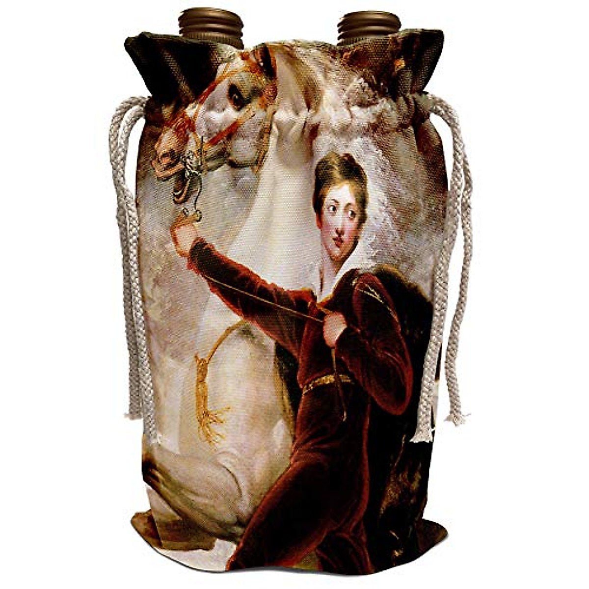 3dRose BLN Horses Fine Art Collection - Portrait of a Boy in a Red Velvet Suit by Thomas Stothard - Wine Bag (wbg_129838_1)