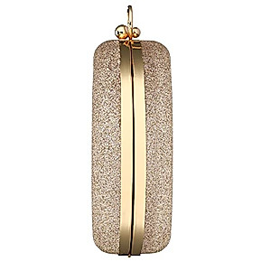 Women's Round Ball Clutch Rhinestone Ring Handle Designer Wristlets Handbag Purse Wedding Party Prom Evening Bag (Champagne)