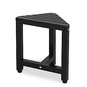 TYYIHUA 13.2" Shower Stool for Shaving Legs, Shower Foot Rest, Shower Stool for Inside Shower Waterproof, Small Corner Stool for Small Space, Small Shower Bench for Bathroom, Black