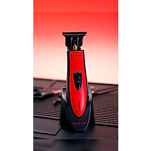 Supreme Trimmer 2-in-1 DLC T-Shaper Trimmer & Crunch Foil Shaver | STF602 Electric Razor & ST5215 Beard Trimmer Barber Haircut Kit | Red