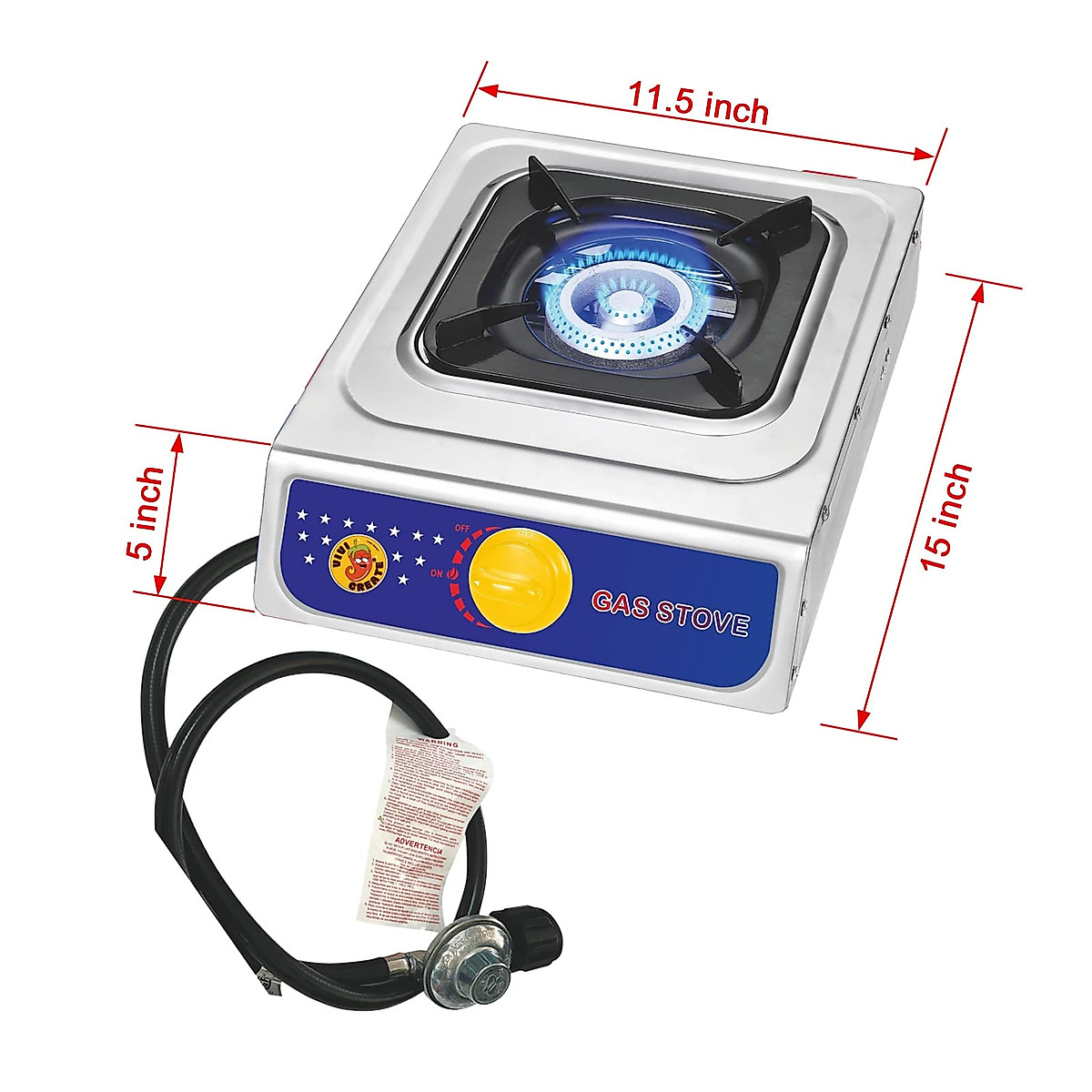 Vivicreate Camping Stove, Gas Stove, Gas Grill, Outdoor Stove, Propane Gas Stove, Propane Gas Burner, Fishing Stove, Hiking burner (Aluminum)