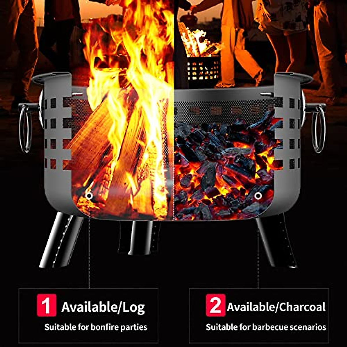 JAHH Multi-Function Bonfire Basin Winter Heating Outdoor Courtyard Charcoal Fire Pit Garden Household Barbecue Rack