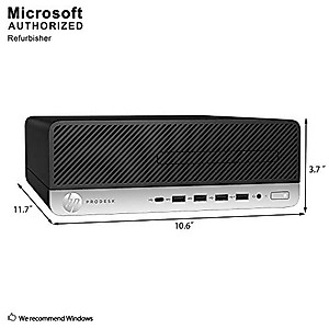 HP Business Desktop ProDesk 600 G3 SFF Computer - Intel Core i5-6500 3.2GHz / 16GB RAM / 512GB SSD/Windows 10 Professional (Renewed)