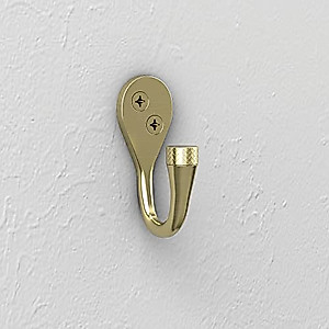 National Hardware N337-911 Powell Knurled Hook, 2-5/8", Brushed Gold