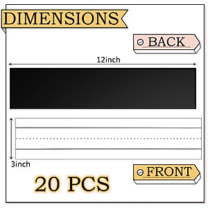 20 Pcs Magnetic Sentence Strips, Sentence Strips with Magnets, 12 x 3 in, Magnetic Dry Erase Sentence Strips, Lined Magnetic Strips, Reusable Ruled Classroom Learning Tool for Whiteboard (White)