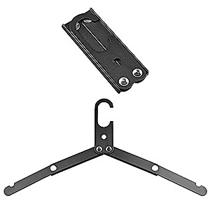 Travel Hangers BLLNDX 2PCS Black Portable Folding Clothes Hangers, Aluminium Alloy Super Bearing Collapsible Hanger, Foldable Clothes Drying Rack for Travel, Indoor and Outdoor