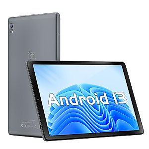 Topsand Latest Android 13 Tablet, 10.1 Inch Tablet with 2.0 GHz Quad-Core Processor, 64GB ROM, 1TB Expandable, Dual Auto Focus Camera with Face ID Unlock, GPS, Parental Control, 2.4G & 5G WiFi Tableta