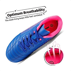DREAM PAIRS Boys Girls Outdoor Sport Football Shoes Soccer Cleats for Little/Big Kid,Size 2 Little Kid,Royal/Blue/Fuchsia,SUPERFLIGHT-1K