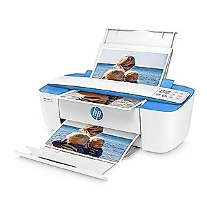 HP DeskJet 3755 Compact All-in-One Wireless Printer, HP Instant Ink, Works with Alexa - Blue Accent (J9V90A)