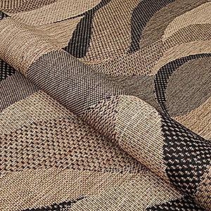 Couristan Recife Seagrass Indoor/Outdoor Area Rug, 7'6", Natural-Black