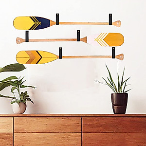 Vin Beauty 6 Pcs Leather Wall Hooks Wall Hanging Strap Leather Curtain Rod Holder Leather Straps Hanger Towel Leather Hook for Towel Bathroom Kitchen Bedroom(Black)