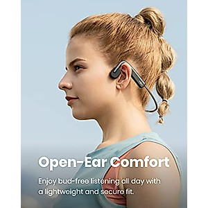 SHOKZ OpenMove - Open-Ear Bluetooth Sport Headphones - Bone Conduction Wireless Earphones - Sweatproof for Running and Workouts, with Sticker Pack (Grey)