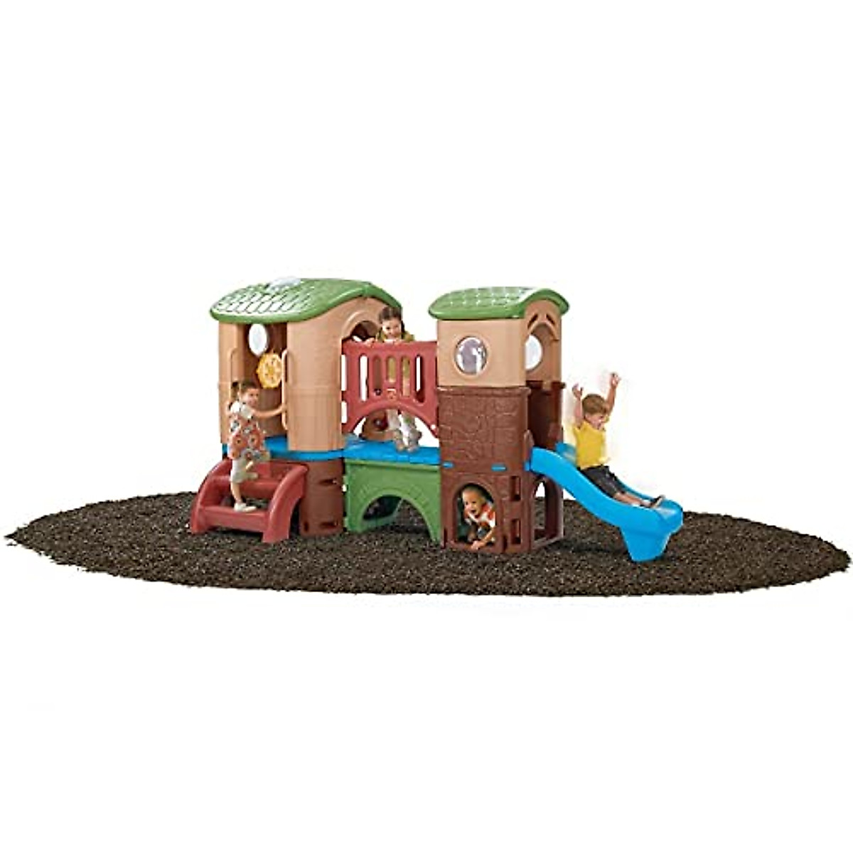 Step2 Clubhouse Climber Playset – Toddler Play Gym with Elevated Clubhouse, Two Slides, Bridge, and Crawl-Through Tunnel