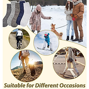 YSense 5 Pairs Women's Wool Socks - Thick Knit Warm Winter Socks; Cozy & Comfy Gifts