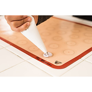 Silicone Macaron Baking Mat - Set of 3 Half Sheet (Thick & Large 11 5/8" x 16 1/2") - Non Stick Silicon Liner for Bake Pans & Rolling - Macaroon/Pastry/Cookie Making - Professional Grade Nonstick