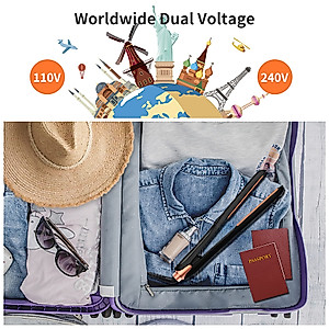 DSHOW 1/2" Flat Iron, Small Flat Iron Hair Straightener for Short Hair, Tourmaline Ceramic Mini Travel Hair Straightener with a Pouch, 6 Temperature, Dual Voltage (Black)